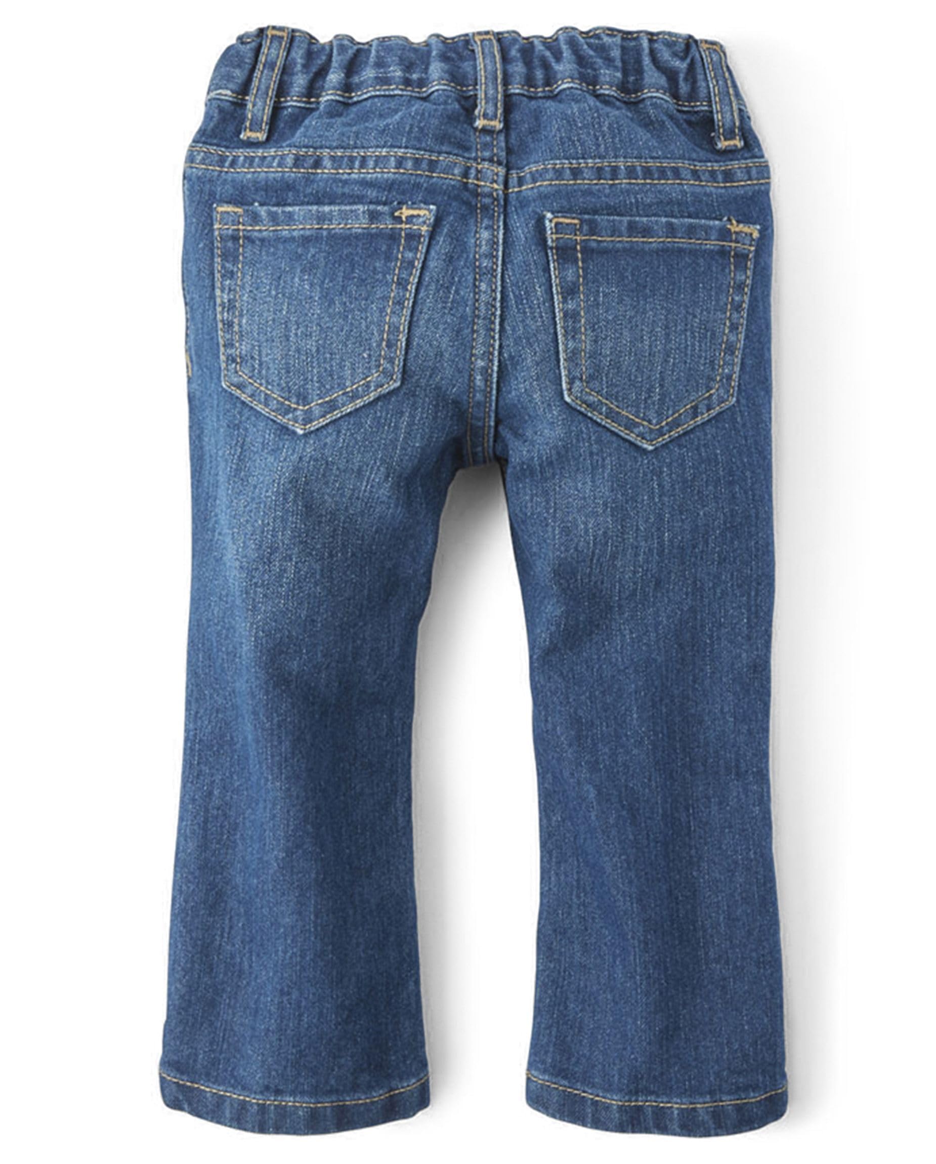 The Children's Place Baby Girls and Toddler Girls Basic Bootcut Jeans, Indigo Stone, 3T
