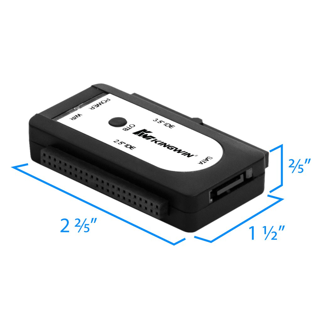 Kingwin USI-2535 USB 2.0 to SATA/IDE Adapter for 2.5 Inch, 3.5 Inch, 5.25 Inch Hard Drives with One Touch Back-Up, Power Supply Included