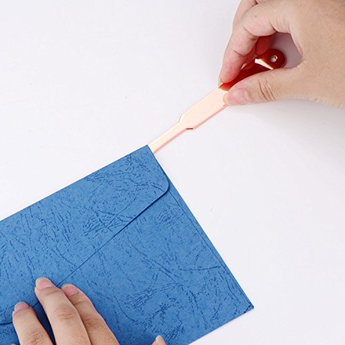 Outus 2 Pack Letter Openers Envelope Opener Stainless Steel Hand Letter Envelope Knife Lightweight Envelope Slitter (Rose Gold)