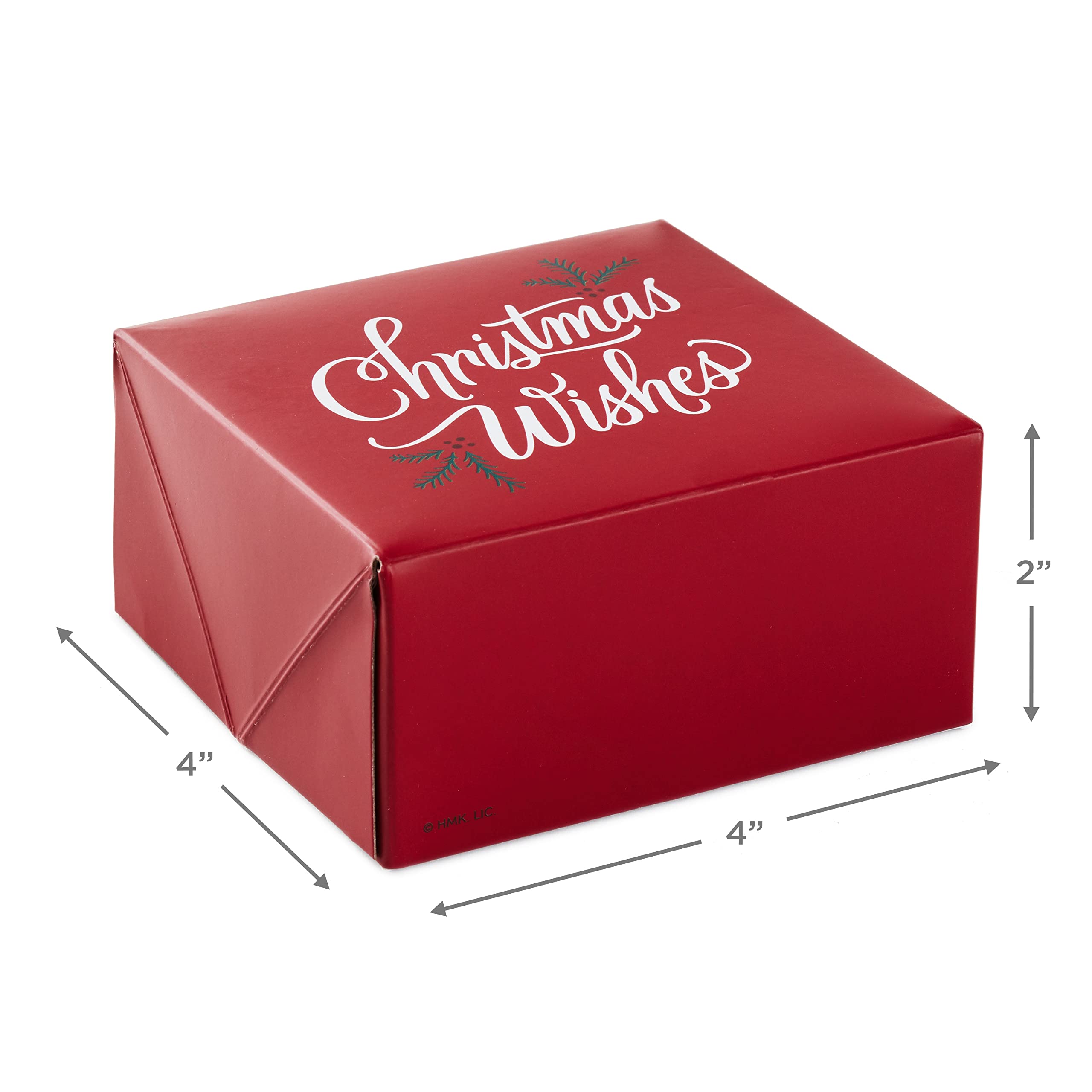 Hallmark Small Christmas Gift Boxes (4 Pack: Red and Green Plaid, Holly, Christmas Wishes Black and Red Plaid) 4 inch Boxes for Gift Cards, Candy, Cookies and More