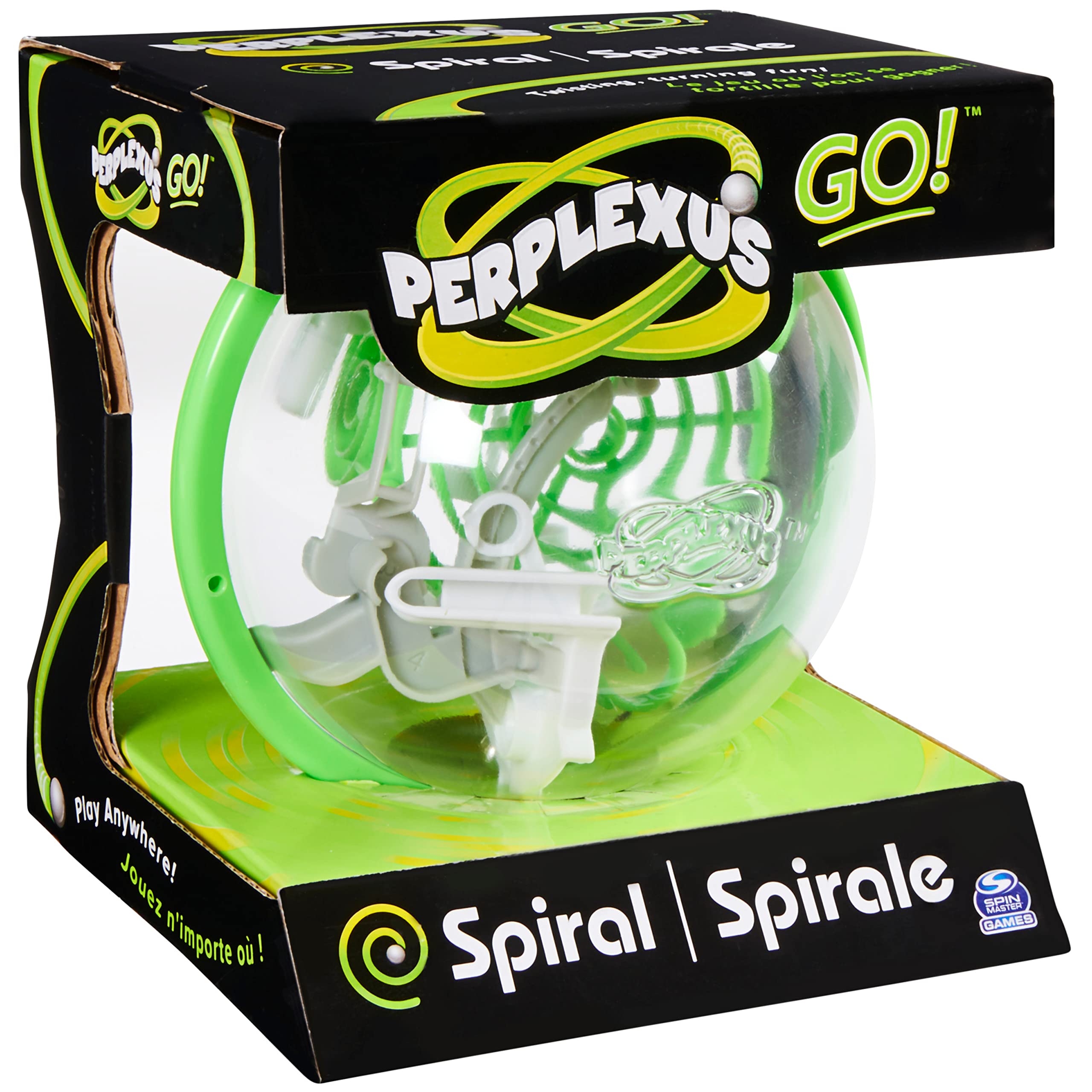 Perplexus GO! Spiral, Compact Challenging Puzzle Maze Skill Game, for Adults and Kids Ages 8 and up (Styles Vary)