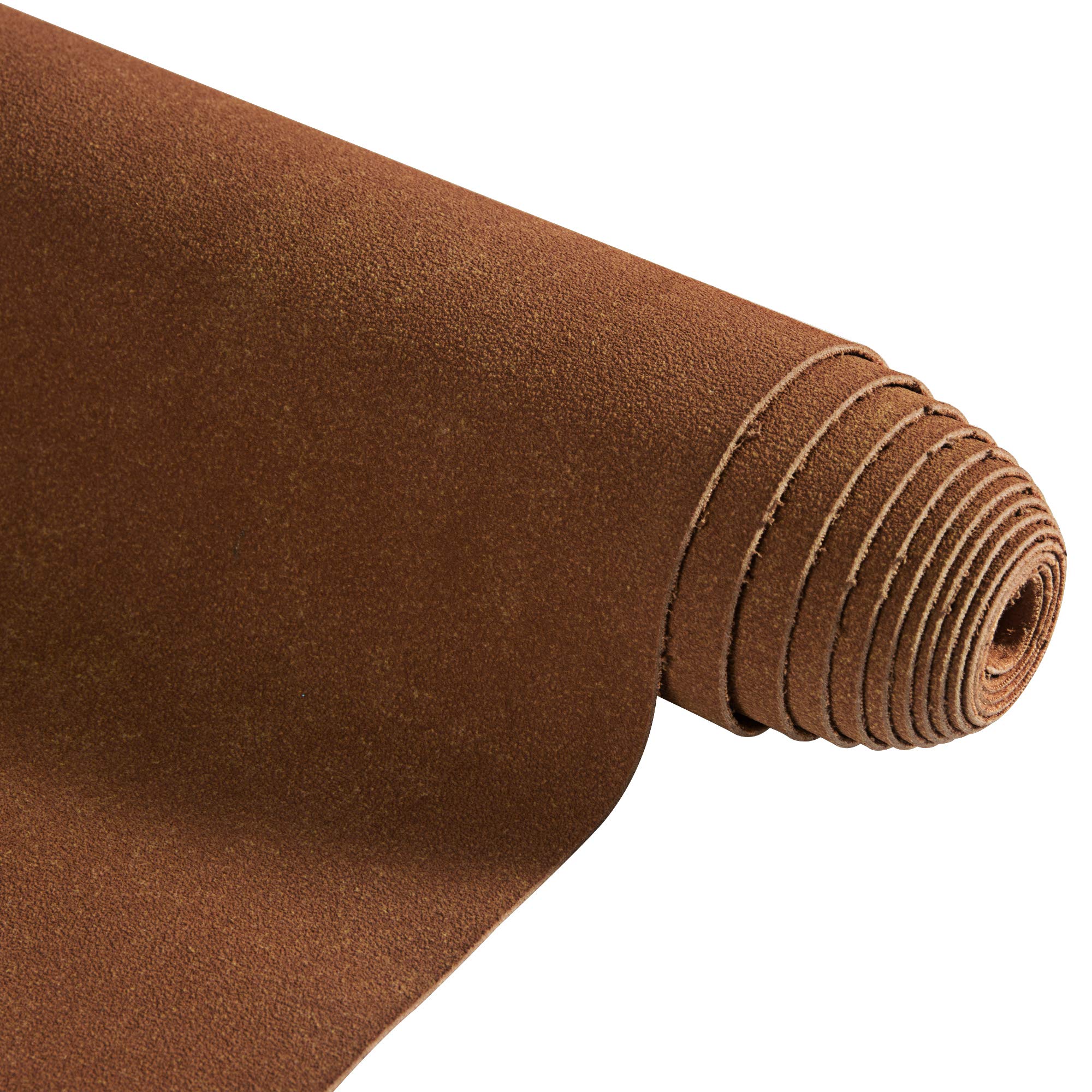 Gotocut Frosted Soft Solid PU Synthetic Leather Suede Faux Leather Sheet for Making Earring Hair Bows, Handicraft DIY Projects 9.5'' x 53" (Dark Brown)