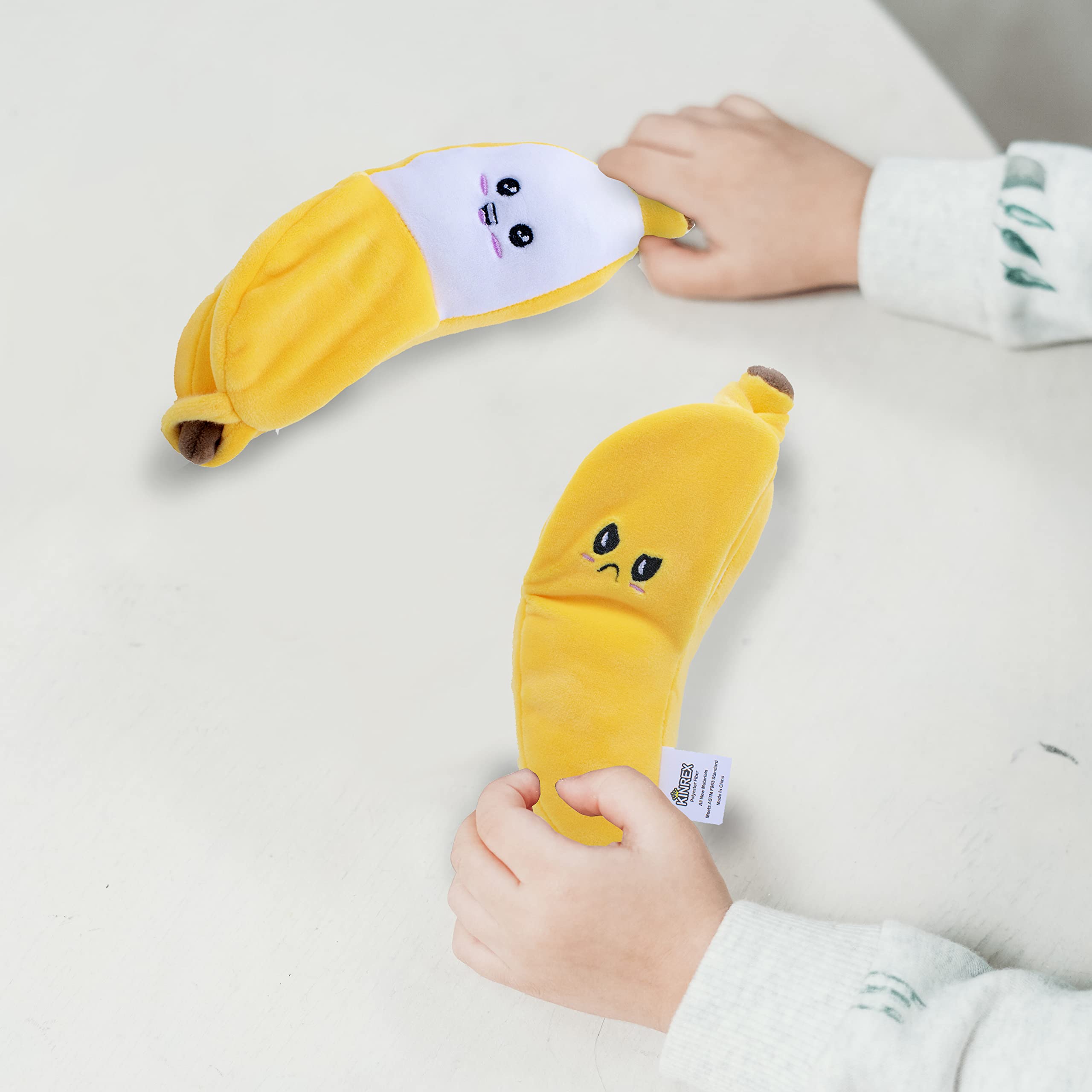 KINREX Peel-Off Banana Plush Stuffed Toy - Kid Stuffed Fruit Toy - Measures 8" β 20.3 cm.