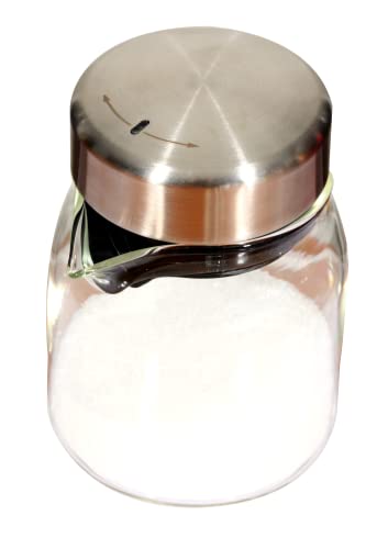 J&M DESIGN Sugar Bowl With Lid And Spoon Creamer & Dispenser Bowls Set For Kitchen Countertop Coffee Bar Accessories Containers Glass Milk Carton 7oz Holder Sugar Container Jar Stainless Steel Lid