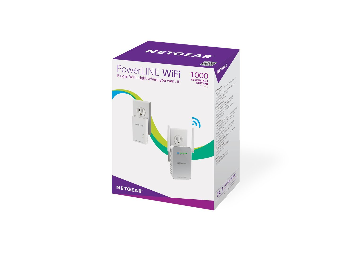 NETGEAR PowerLINE 1000 Mbps WiFi, 802.11ac, 1 Gigabit Port - Essentials Edition (PLW1010-100NAS)