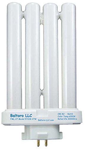 Baltoro FML27/50 27 Watt Linear Quad Compact Fluorescent (CFL) Replacement Bulb for Sunlight desk or floor lamps FML27/EX-D FML27EX/N by Baltoro LLC