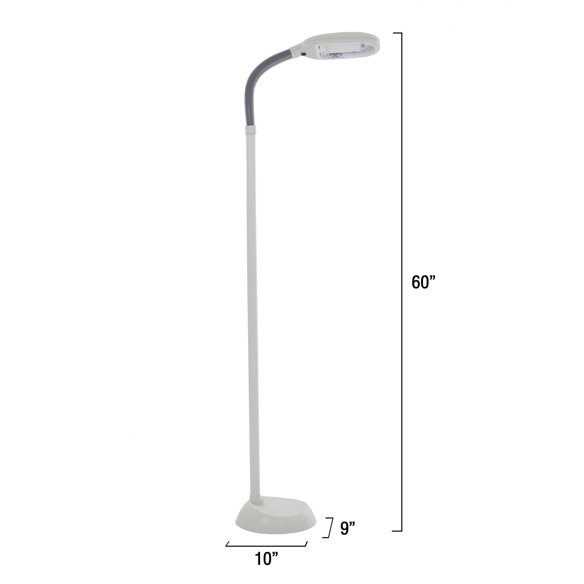 Lavish Home 72-0820 (Beige) Adjustable Full Spectrum Natural Sunlight Lamp with Bendable Neck-Reading, Crafting, Esthetician Floor Light, (L) 10.2β x (W) 8.7β x (H) 62.5