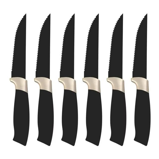 Generic 12 beautiful Piece Knife Block Set with Soft-Grip Ergonomic Handles Black and Gold by Drew Barrymore, BL-5306062