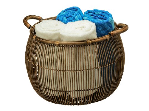 KOUBOO Large Open Weave Rattan Storage Basket