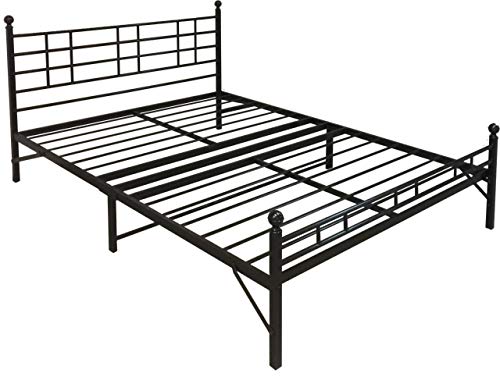 Mellow Allston-Metal Platform Bed with Built-in Slats & Headboard Patented Bifold Easy Assembly, TwinXL, Black