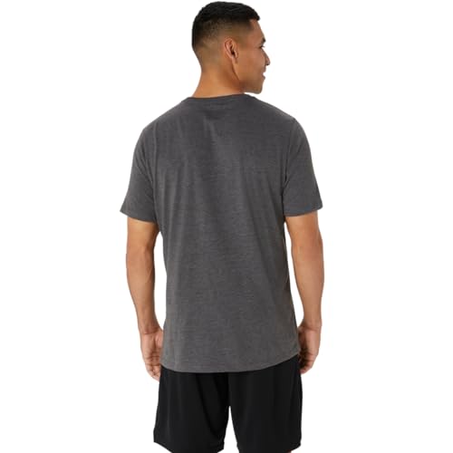 ASICS Men's XG Short Sleeve Lockup Logo Tee Apparel, 2XL, Dark Grey Heather
