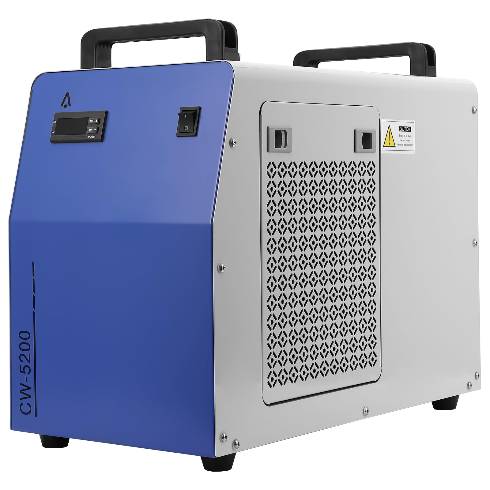 CuisinAid Industrial Water Chiller CW5200, 6L Capacity 0.9hp 2.6gpm Water Cooling System for 60W 70W 80W 90W 100W 120W 130W 150W CO2 Laser Engraving & Cutting Machines, Cools 5200 BTU/Hour