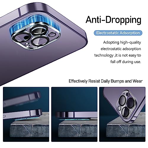 ivoler [4 Pack] Camera Lens Protector for iPhone 14 Pro Max /14 Pro Camera Screen Protector Tempered Glass[Case Friendly][New Version],Scratch-Resistant,Easy Installation,Clear+Black Circle