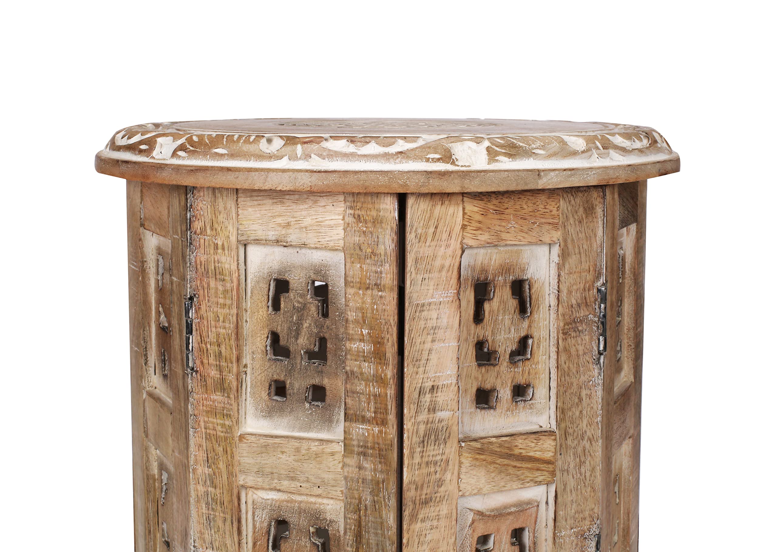 Coffee Table for Living Room, Wooden End Table, Small Side Table, Night Stand, Bedside Table, Entry Table, Side Table for Magazine, Books & Plants -18 x22 White Wash