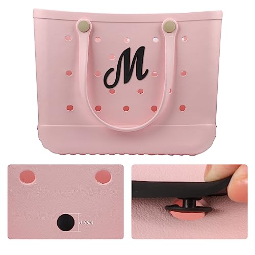 TOYMIS Decorative Lettering for Bogg Bag, 3D Letter Charms for Bogg Bag Alphabet Letters Decor Alphabet Letters for Bogg Bag for Personalizing Handbag DIY White (M,Black)