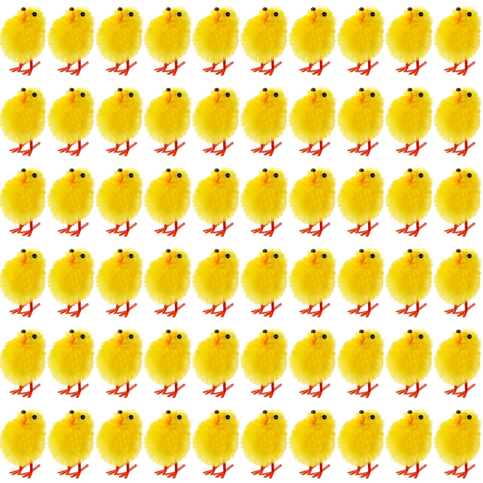 Peohud 60PCS Easter Chicks, Mini Yellow Chicks Easter Hunt Decorations for Kids Party Favors, Easter Basket Stuffers