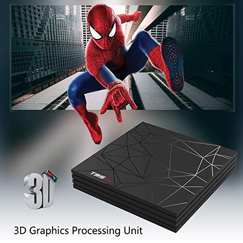 Android 9.0 TV Box［4GB+64GB］EVANPO Quad Core Smart TV Box Android Media Player Support USB 3.0/ 3D/ 4K/ 6K/ H.265/ 2.4G WiFi Set Top TV Box with Mini Keyboard (Backlit)
