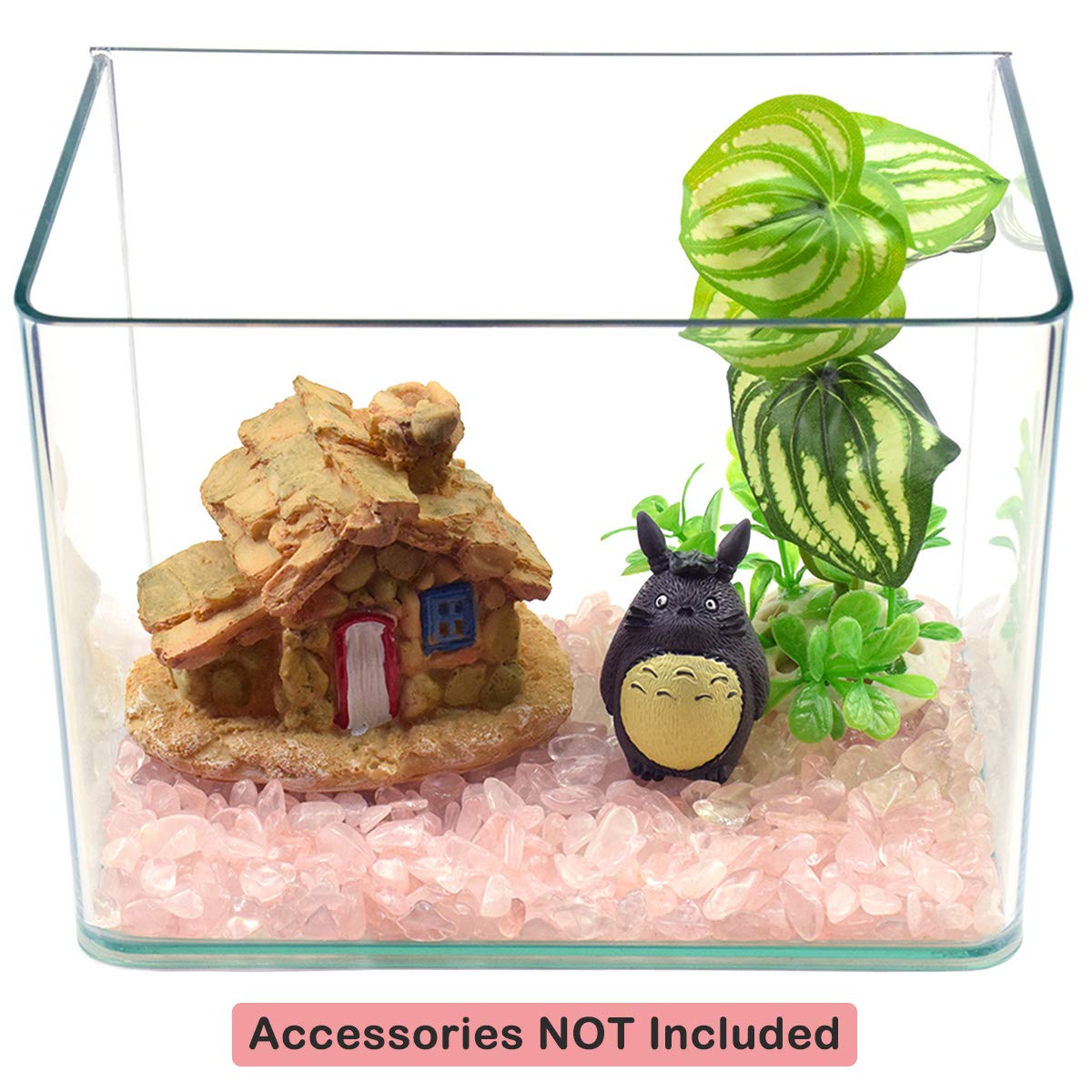 WAYBER 1 Lb/460g Natural Pink Quartz Crystal Stones Irregular Aquarium Pebbles Rock Sands for Turtle Tank/Succulent Plants/Vase Decoration (Fill 1 Cup)