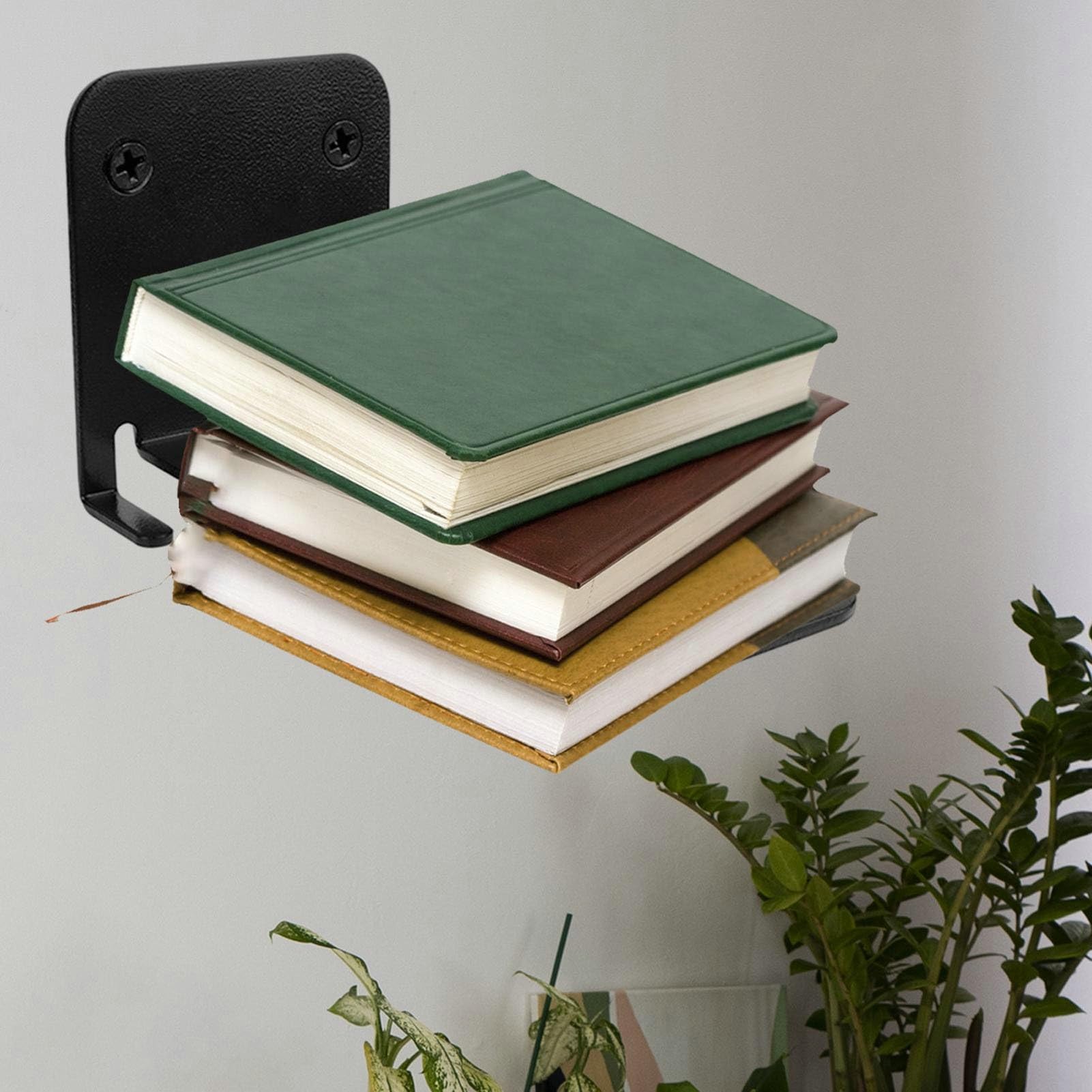 YESBAY 1 Set Stylish Floating Bookshelf Set Wall Mounted Book Shelf Organizer Space-Saving Simple Installation Invisible Wall Mounted Shelves Heavy-Duty Bookshelf for Books White