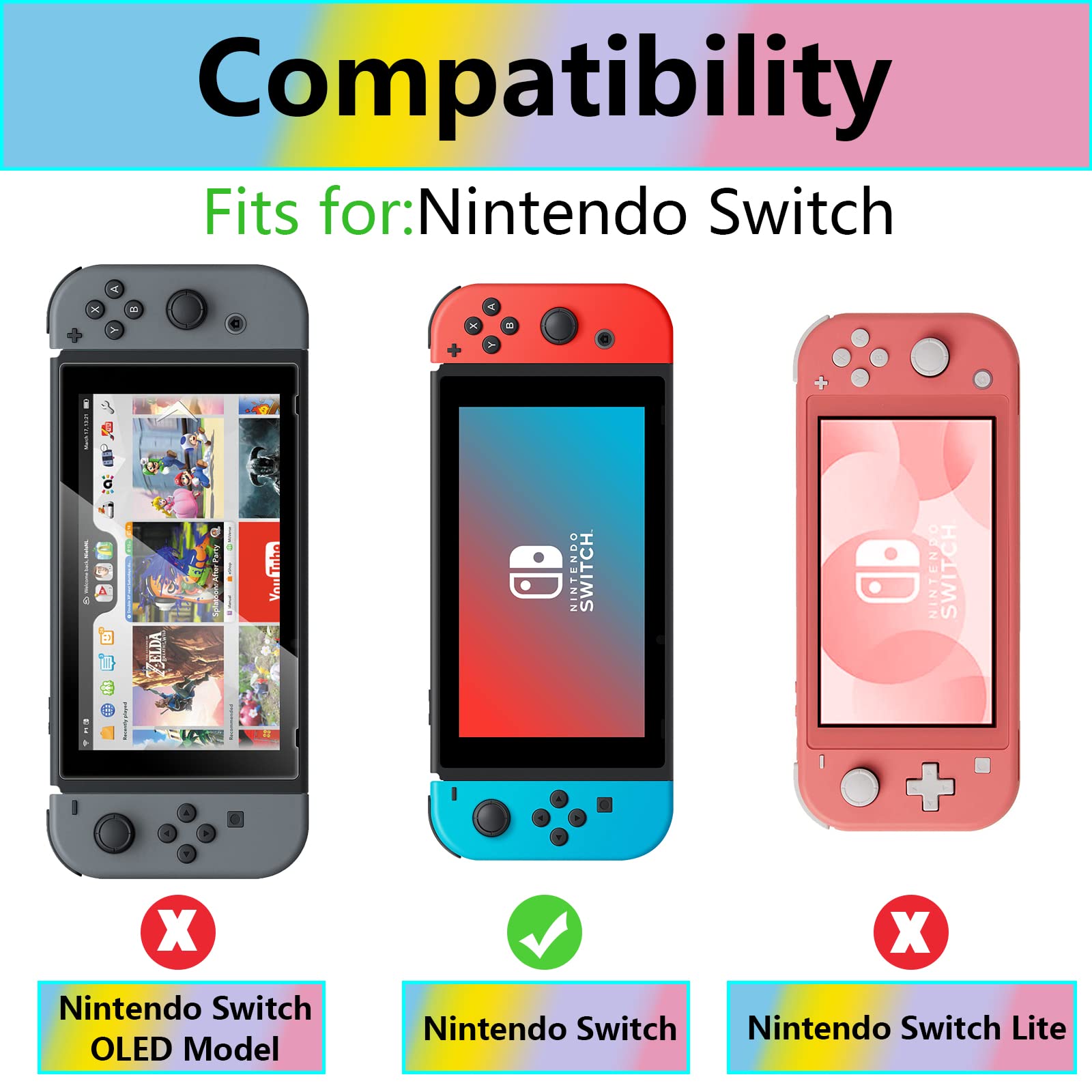 ATESSON Pop Bubbles Silicone Case Compatible with Nintendo Switch 6.2, Anti-Anxiety Case for Kids and Adult (Red)