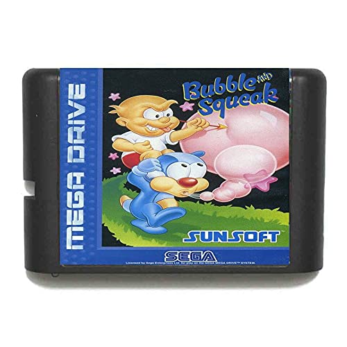 Bubble And Squeak NTSC-USA Game Cartridge For 16 Bit Sega Mega Drive For Genesis (Black)