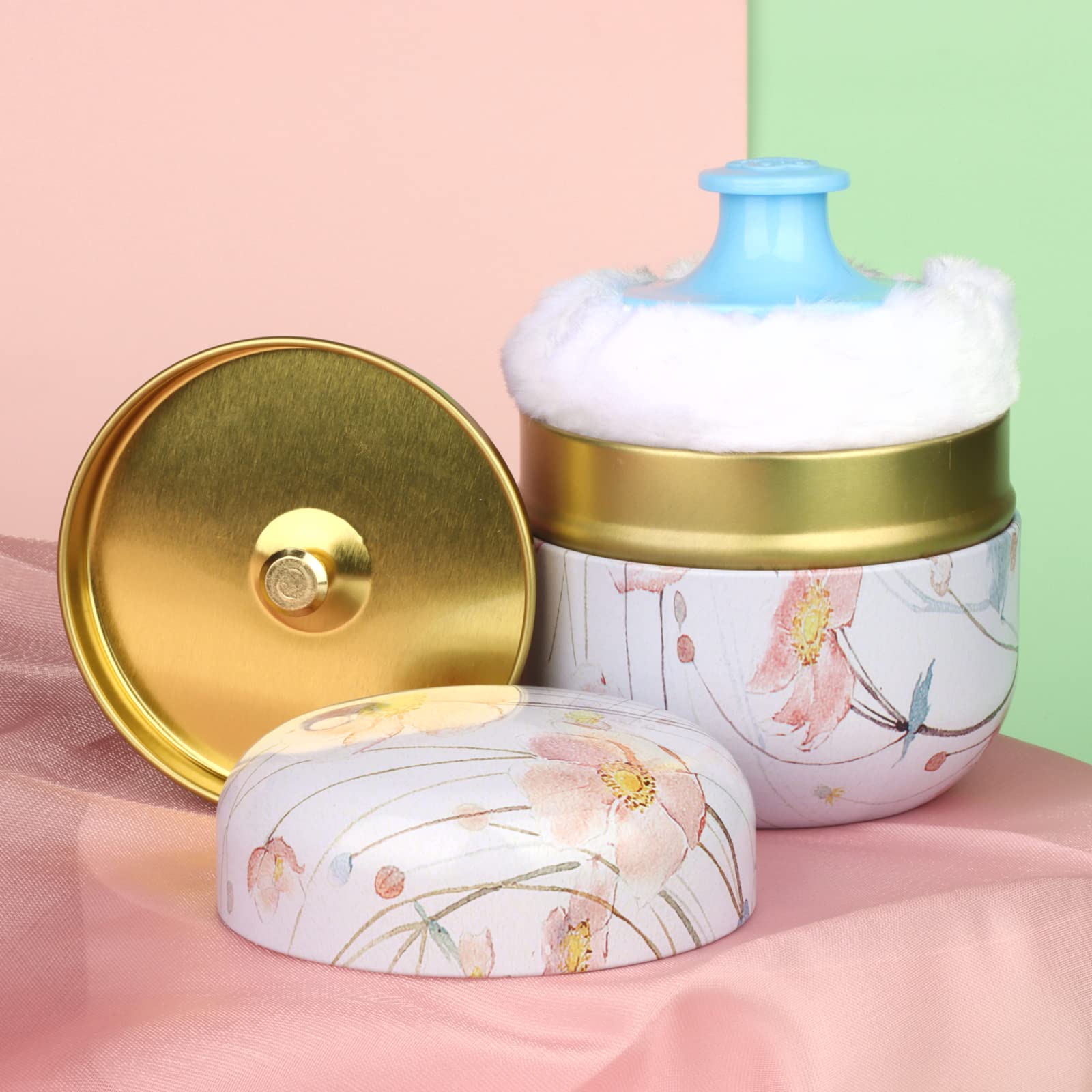 Body Powder Container with Powder Puff, Baby Women Powder Puff Container for Dusting Powder, Bath, Travel (Princess)