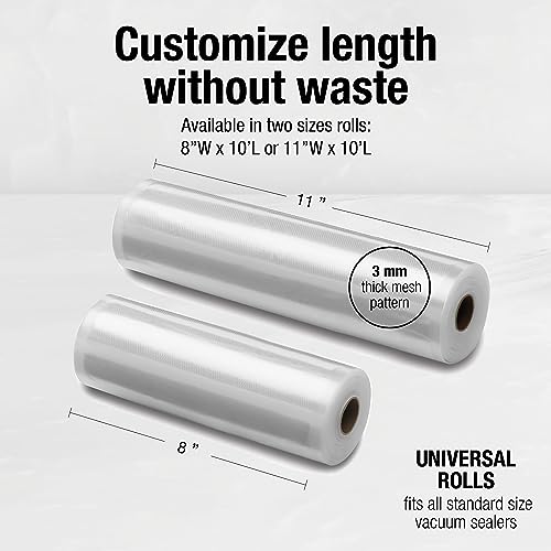 Cuisinart Universal BIODEGRADEABLE Vacuum Food Saver Sealer Bags (VSB-BD82C), 2-Pack, 8" inch x 10β ft. Rolls, BPA Free, Microwave & Freezer Safe, Keep Food Fresh Longer