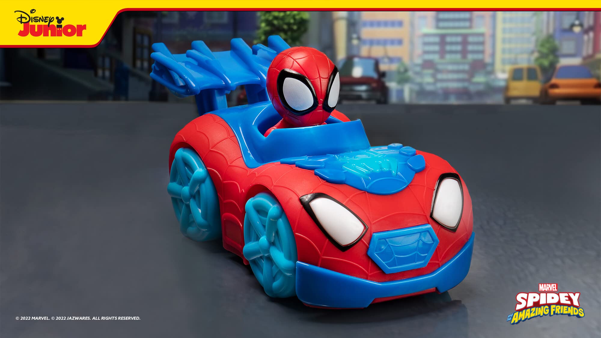 Marvel Spidey and HIS Amazing Friends Flash ‘N’ Dash Web Crawler - Motorized Web Crawler Vehicle with Lights and Sounds - Toys Featuring Your Friendly Neighborhood Spideys