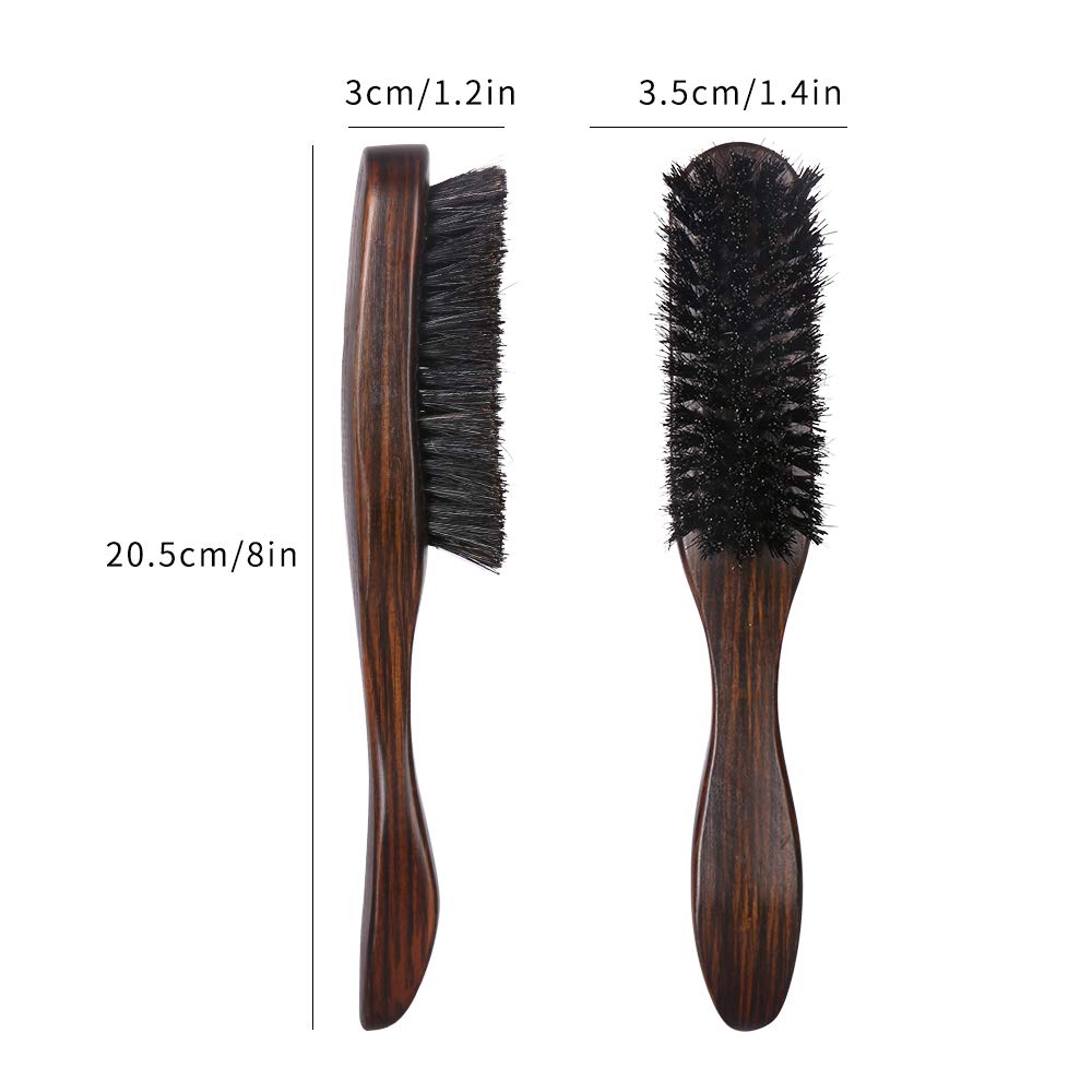 Beard Brush, Natural Soft Boar Bristrles Hair Brush with Wooden Handle, Barber Fade Beard Styling Brush for Men, Barber Cleaning Beard Brush, Suitable for All Types Beard