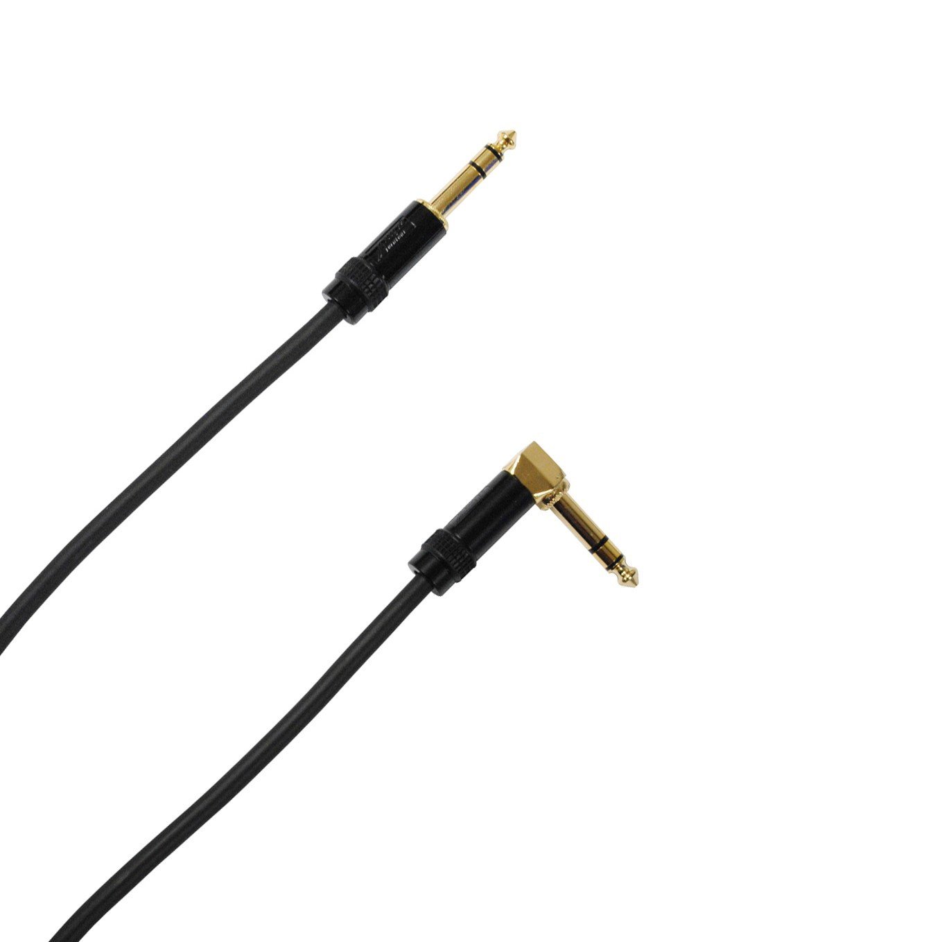 Audio 2000s E26106P2 1/4" TRS Right Angle to 1/4" TRS 6 Feet Cable (2 Pack)
