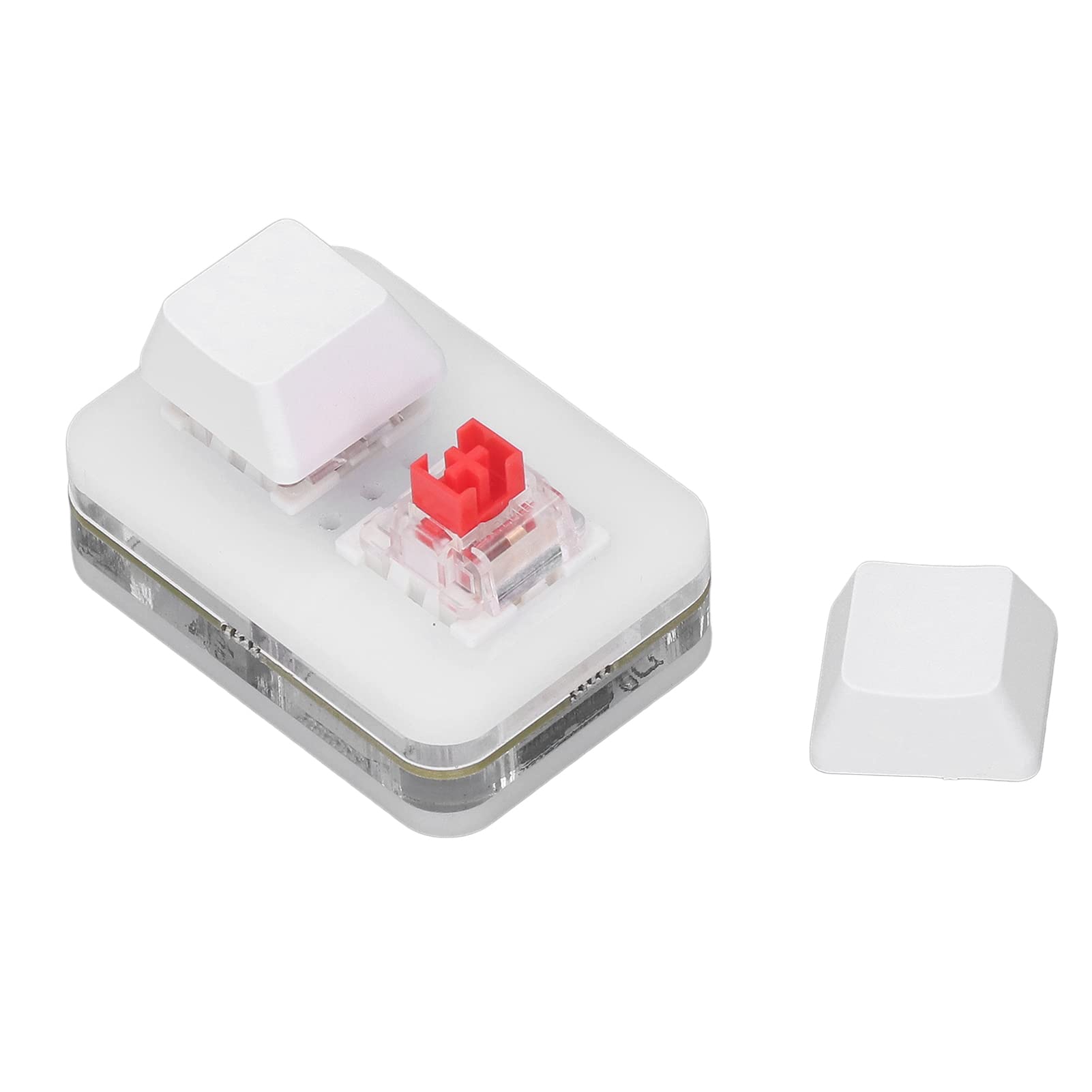 Asixxsix 2 Key Gaming Keyboard, Red Switch Mini USB Mechanical Keypad Macro Programmable Wired One Handed Keyboard Mini USB Keypad for Rhythm Games Copy Paste Function (White)