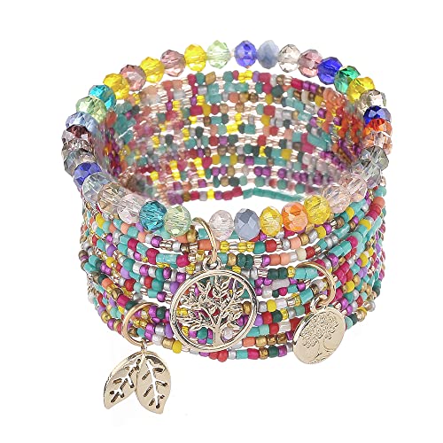 iYours 6 sets Bohemian Multilayer tassels bracelet Handmade Wrap Bracelets Bangle Jewelry Bracelets for Women (JA6-4)
