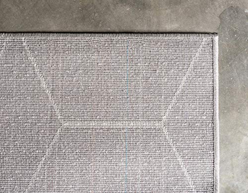 Unique Loom Trellis Frieze Collection Area Rug - Geometric (5' 1" x 8', Light Gray/ Ivory)