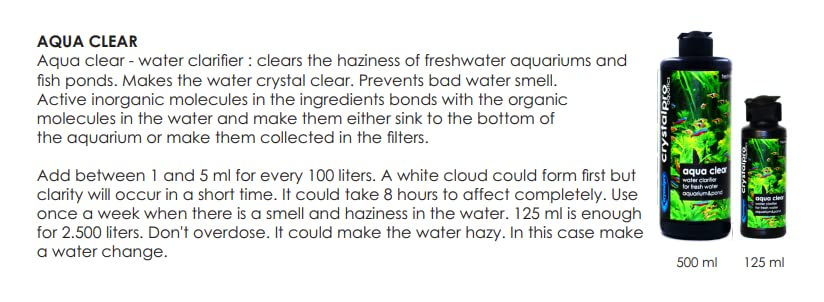 Crystalpro-Aqua Clear Aquarium Water Clarifier 4.22 Oz Bundle with Aqua Conditioner Aquarium Water Conditioner to Treat Tap Water 4.22 Oz for Freshwater Aquariums and Fish Ponds