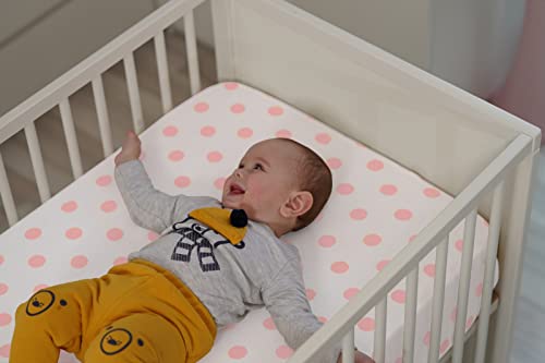 Pack n Play Sheets – Premium Pack and Play Sheet Set - 4 Pack – 100% Super Soft Jersey Knit Cotton Playard Mattress Sheets – Portable Playpen Fitted Play Yard Mini Crib Sheet for Girl (24 x 38 x 5)