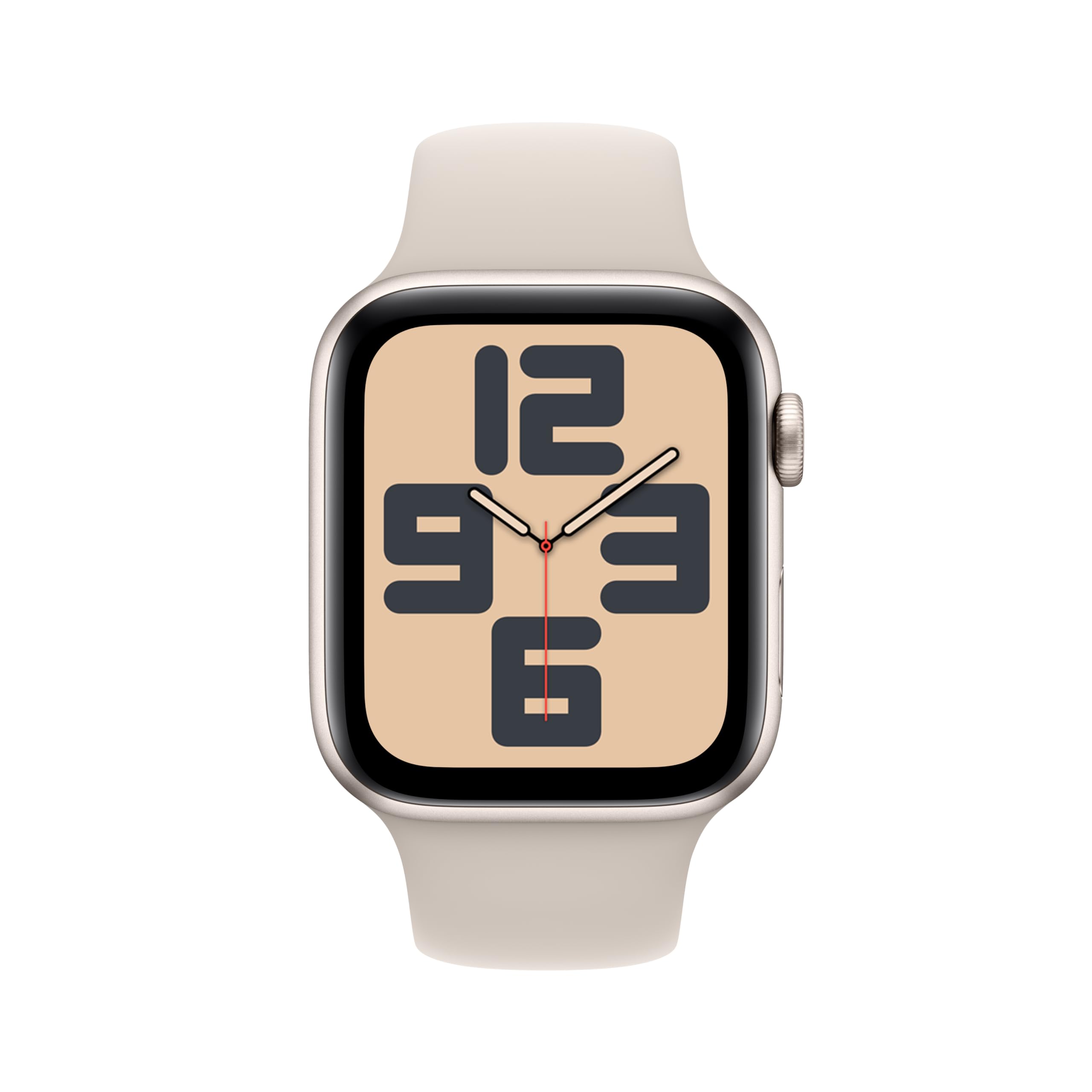 Apple Watch SE GPS + Cellular 44mm Starlight Aluminum Case with Starlight Sport Band - S/M with AppleCare+ (2 Years)