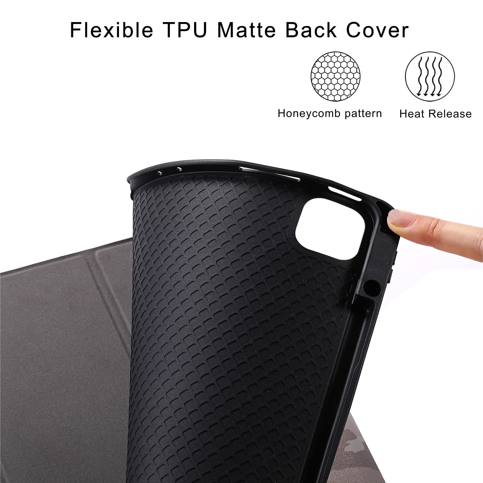 Gray Leopard Protective Cover for iPad Pro 12.9 inch with Pencil Holder Pocket for iPad Pro 12.9" 2022 6th 2021 5th 2020 4th 2018 3rd Gen Shockproof Case for iPad Pro 12.9" Newest