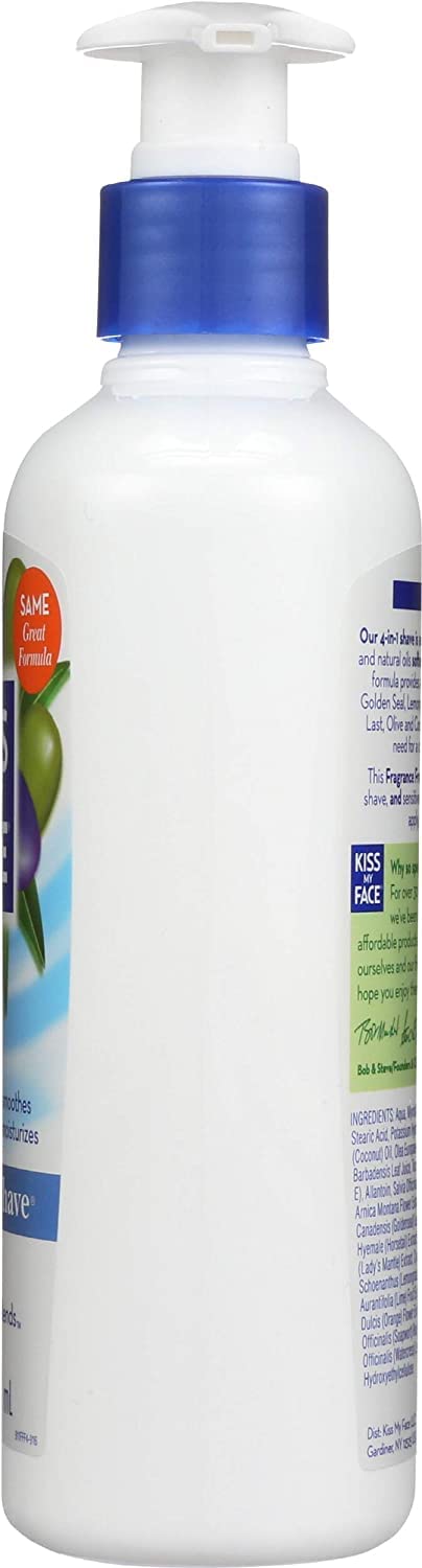 Kiss My Face 4 in1 Moisture Shave, Fragrance Free 11 oz (Pack of 3)