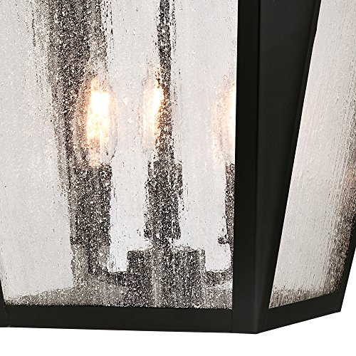 Westinghouse Lighting 6339100 Valley Forge Three-Light Outdoor Pendant, Matte Black Finish with Washed Copper Accents and Clear Seeded Glass