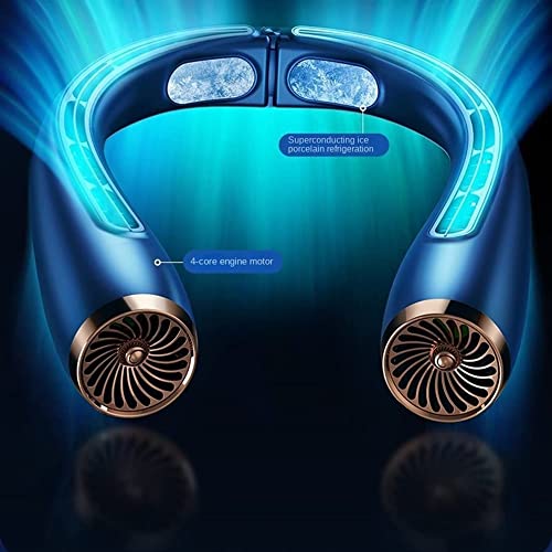 BOENMO Neck Fan USB Bladeless Turbo Neckband Fan Rechargeable Mute Portable Home Fan Folding Cooling Fan 2.24