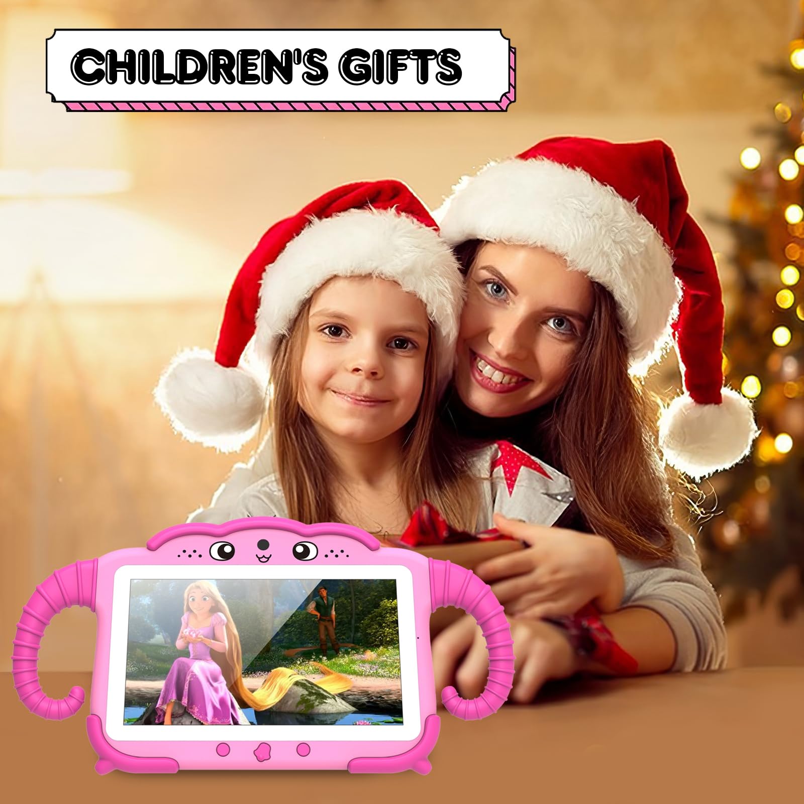 Kids Tablet 7" Tablet for Kids 64GB Toddler Tablet Kids Software Installed, Kids Android Learning Tablet with WiFi Case Dual Camera Parental Control for Toddlers Children Tablet YouTube Netflix