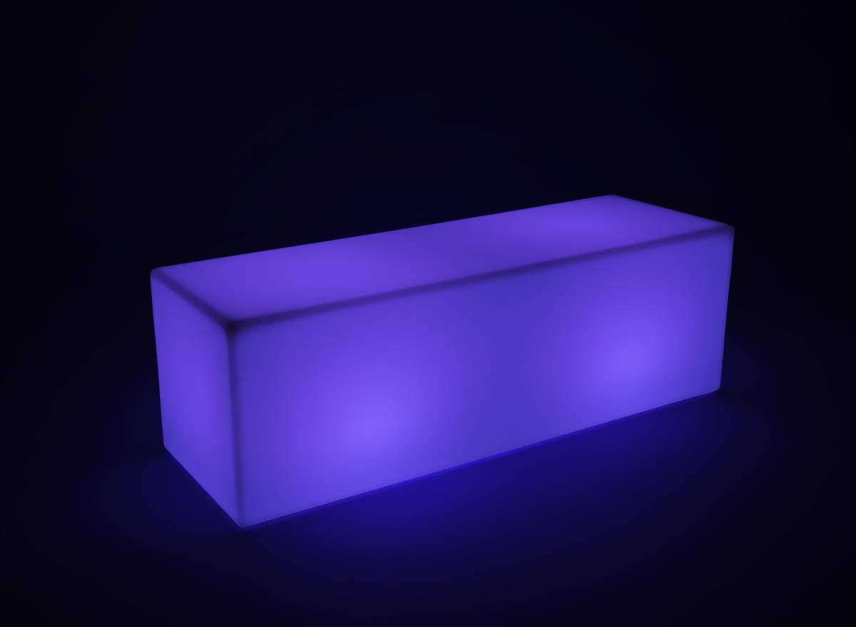 Displays2go Backlit Benches with Color Changing Lights β White (FDLED47BST)