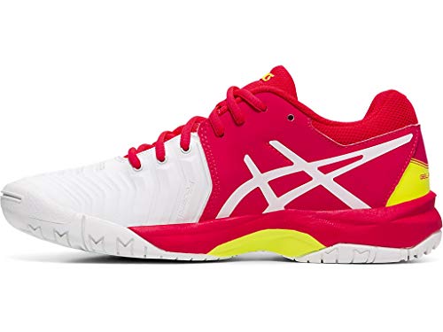 ASICS Kid's Gel-Resolution 7 GS Tennis Shoes, 1.5M, White/Laser Pink