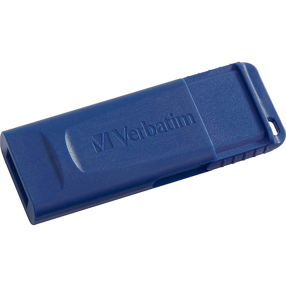 Verbatim 8GB Retractable USB 2.0 Flash Thumb Drive with Microban Antimicrobial Product Protection – Five Pack Blue