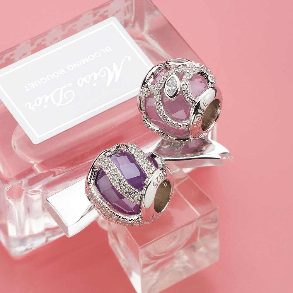 ATHENAIE Murano Glass 925 Silver Core Purple Dreamland Charms Bead