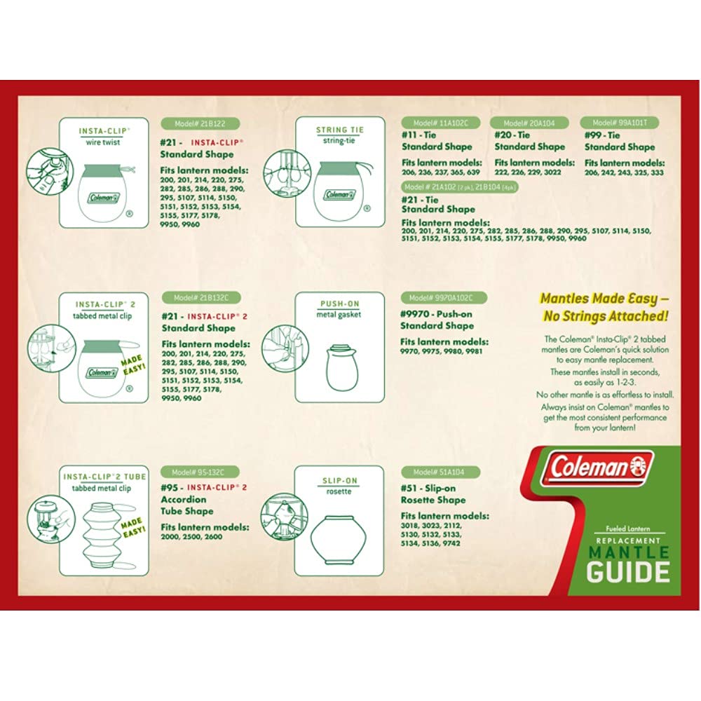 Coleman InstaClip #21 Mantles