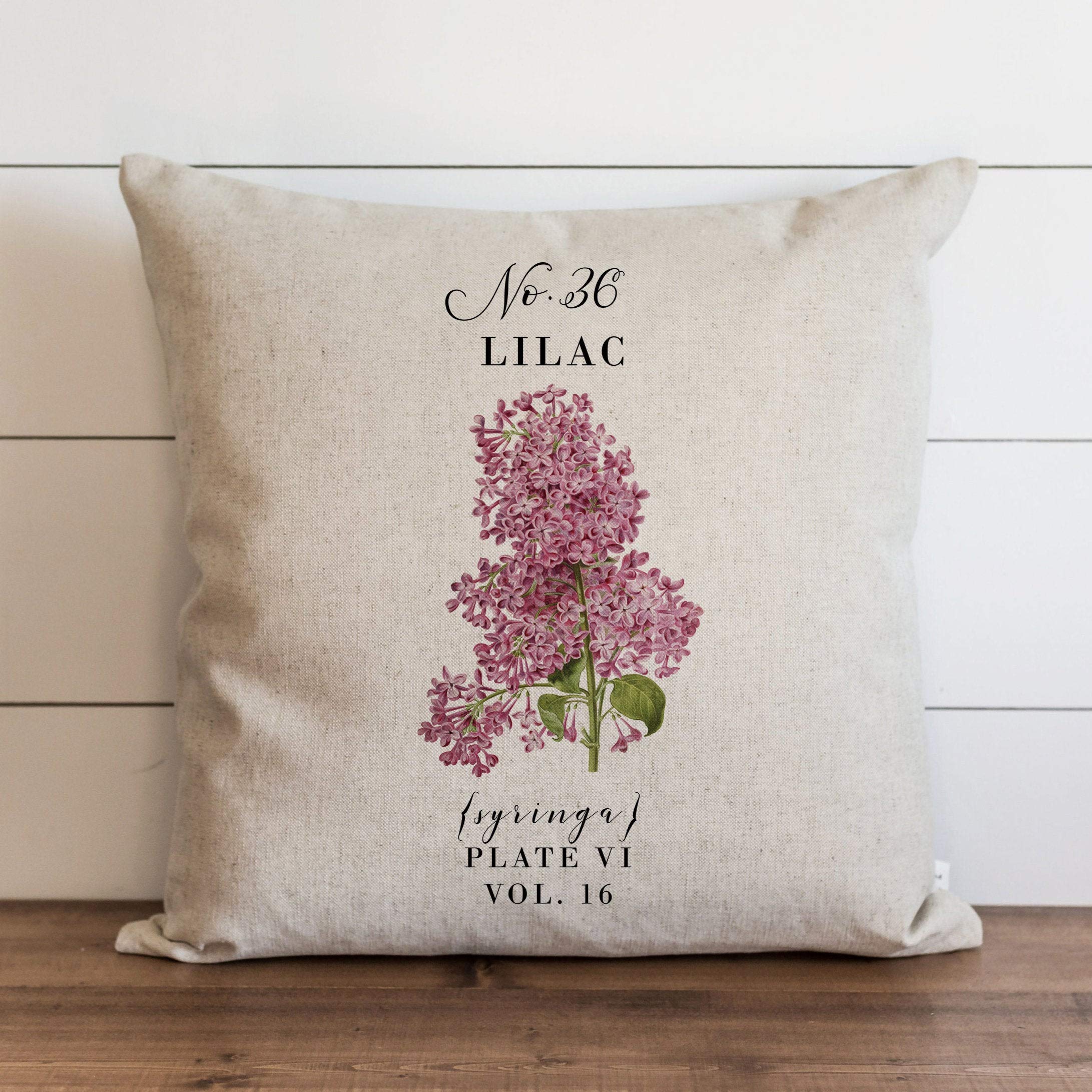 Lilac Pillow Cover 18 x 18/20 x 20 Botanical Pillow Cover Floral Herbs Spring Home Decor Summer Throw Pillow Garden