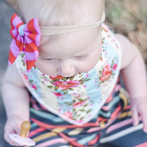 upsimples 10-Pack Baby Bandana Bibs Baby Girl Bibs for Drooling and Teething, Super Absorbent Bibs - Blossom Set
