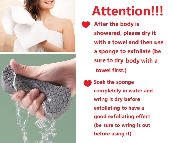 BZG 2Pack exfoliating Bath sponges for Shower for Women,Shower Sponge, Pink Grey 2 Count (Pack of 1)