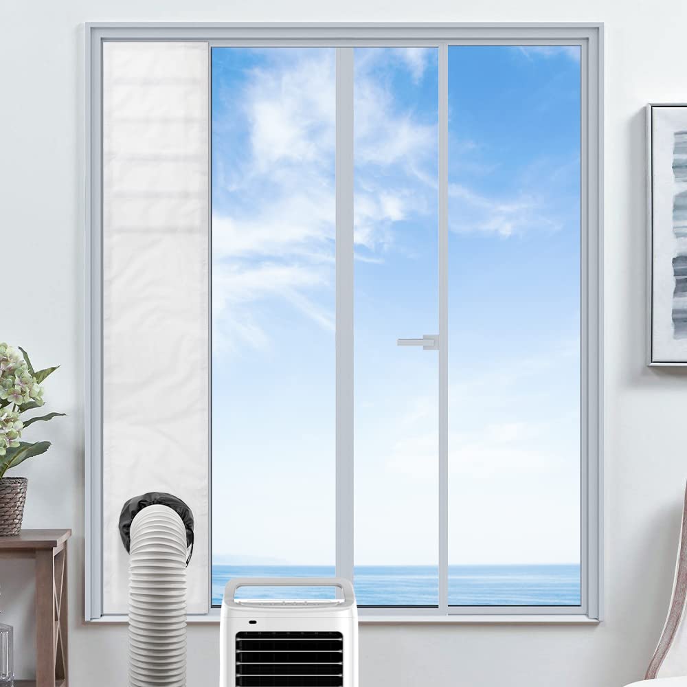 BEWAVE Portable AC Window Seal, Universal Air Conditioner Window Seal Kit, Waterproof Adjustable Size Window Seal for Portable Air Conditioner Dryer and Sliding Window, 30x100~154CM